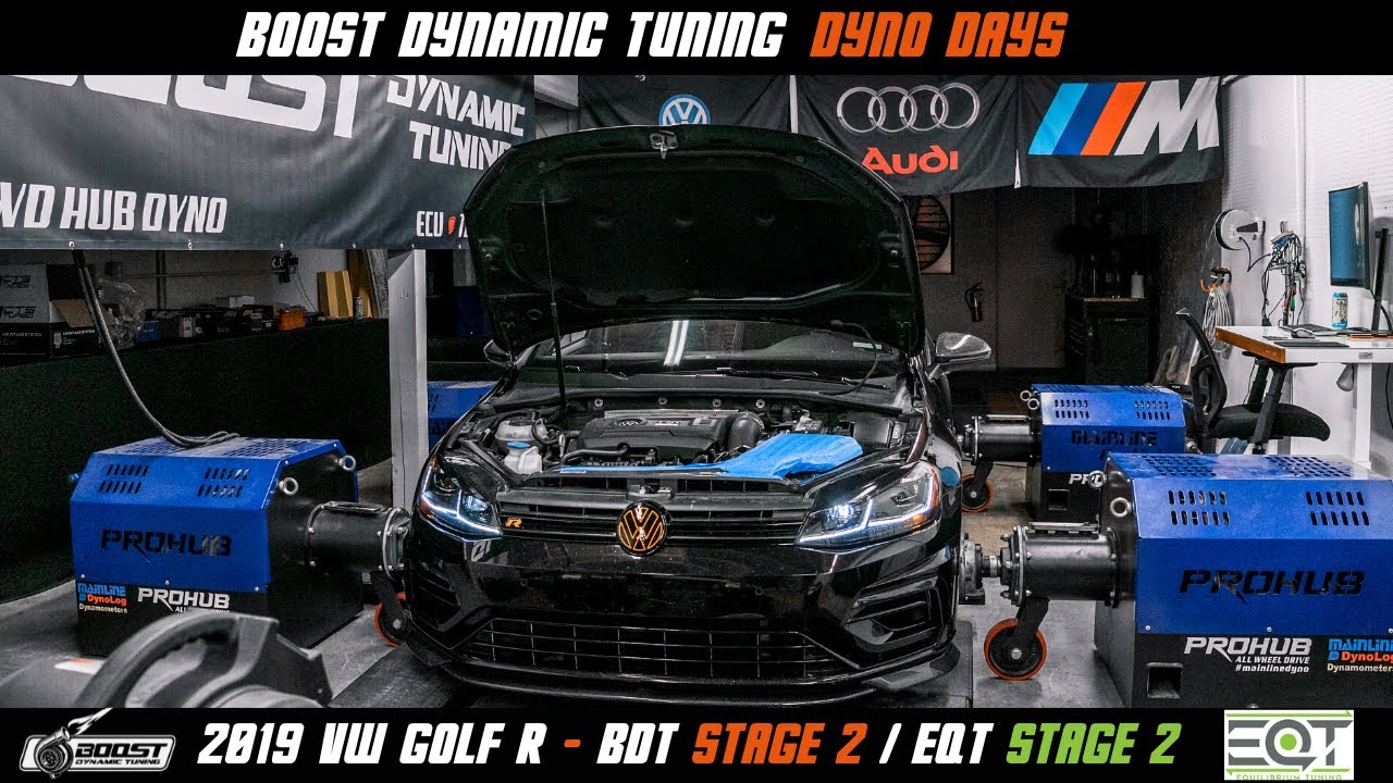 EQT OTS and Custom BDT Stage 2 - 2019 Golf R - Dyno - YouTube