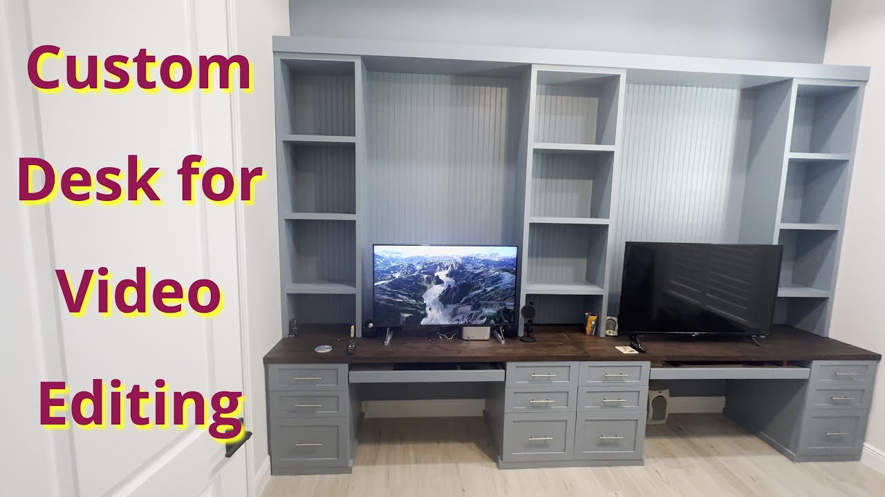 Custom Office Desk Build for Video Editing - YouTube