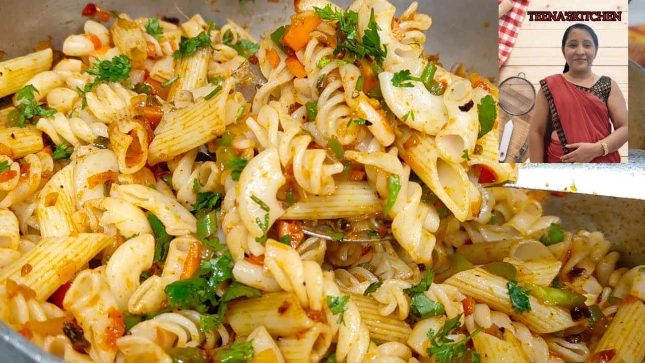 Indian Style Mix Pasta recipe// How to make Indian Style Pasta recipe ...