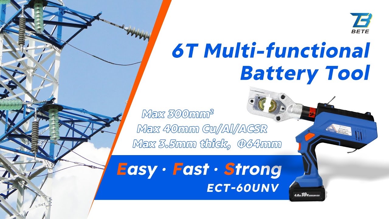ECT-60UNV Multi-functional battery powered tool for crimping, cutting ...