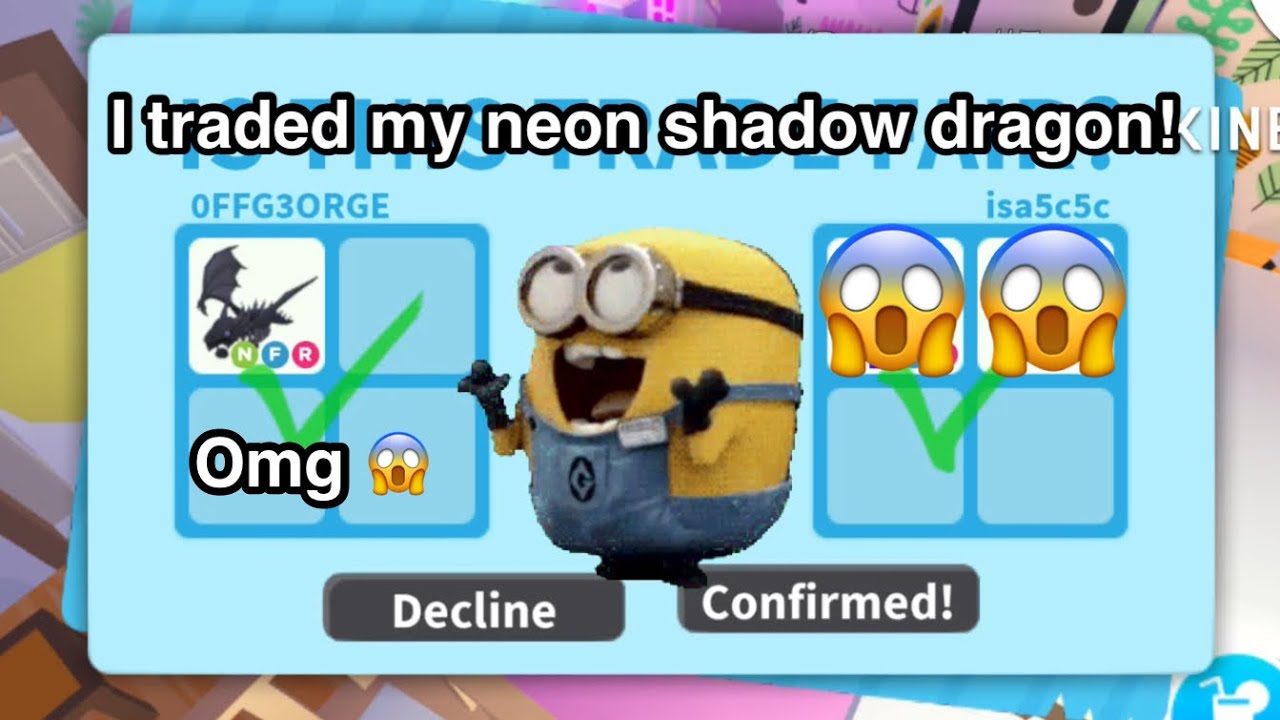 Trading My Neon Shadow Dragon In Roblox Adopt Me! - YouTube
