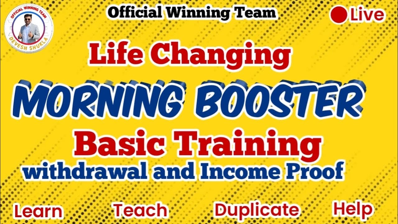 Live Morning Basic Training Session with income proof (03/08/2023) - YouTube