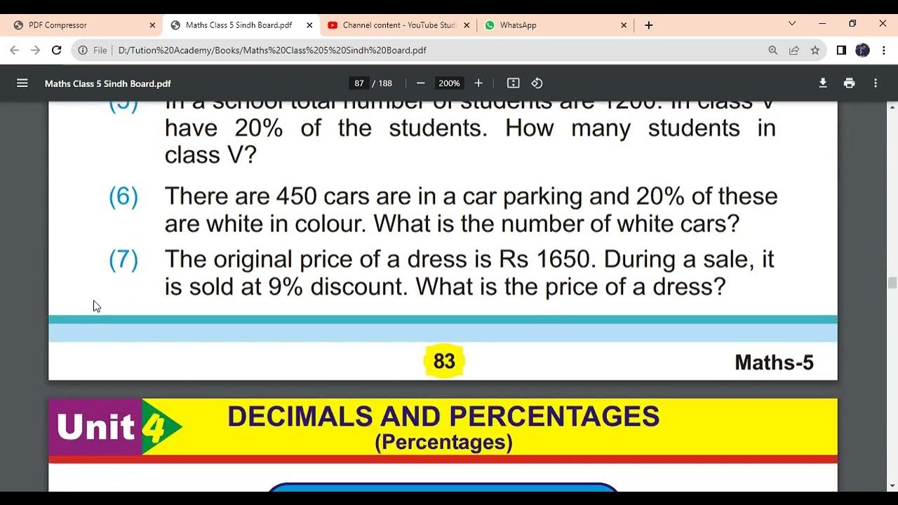 Percentage Problems (Lecture 10, Part-II) - YouTube