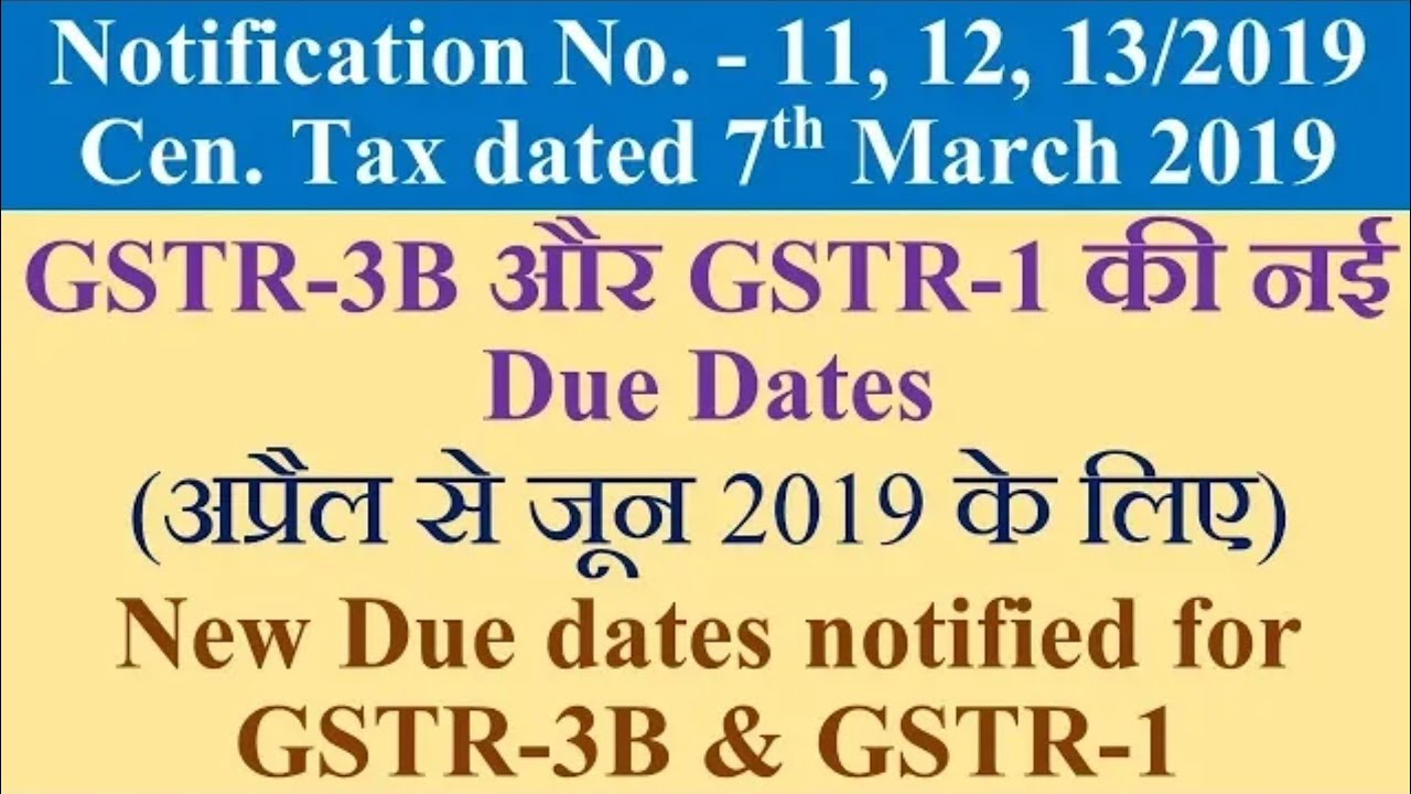 New due dates notified for GSTR-3B & GSTR-1, GSTR-3B और GSTR-1 की नई ...