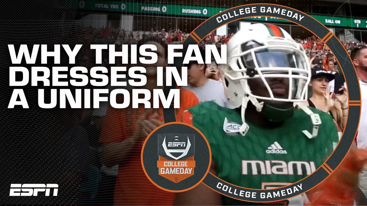 Why this Miami fan dresses in a full football uniform | College GameDay ...