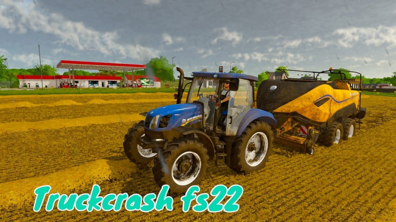 Harvesting wheat with a Tractor and baller to get money 100$ in Farming ...