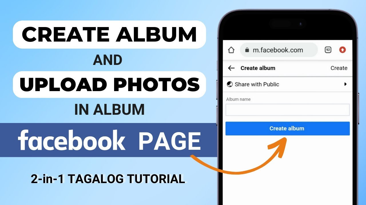 How to CREATE ALBUM and UPLOAD PHOTOS in Facebook Page in Mobile ...