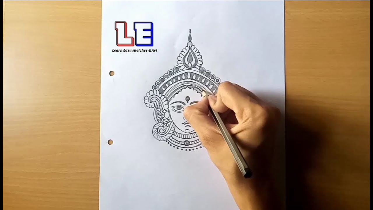Sketch Of Ambe Maa | Ambe Mata | Navratri Special | Learn Easy Sketches ...