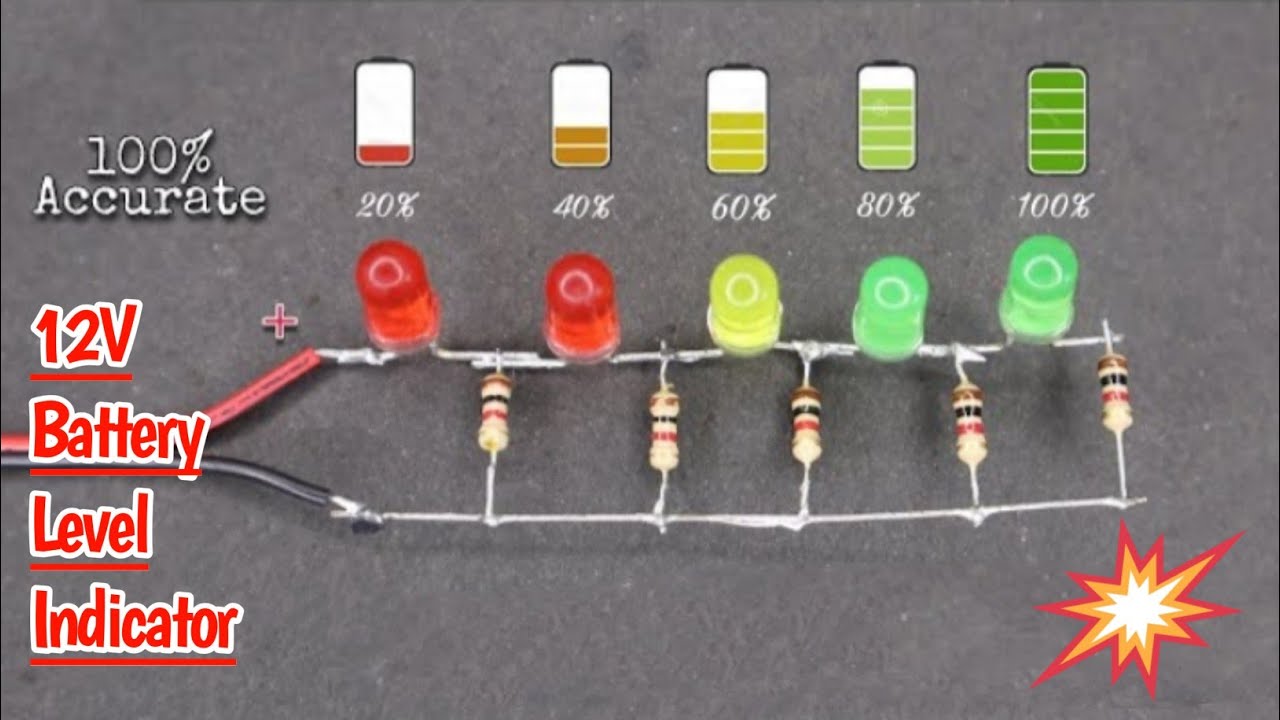 12 Volt Battery level Indicator Kaise Banaen || Battery Indicator - YouTube