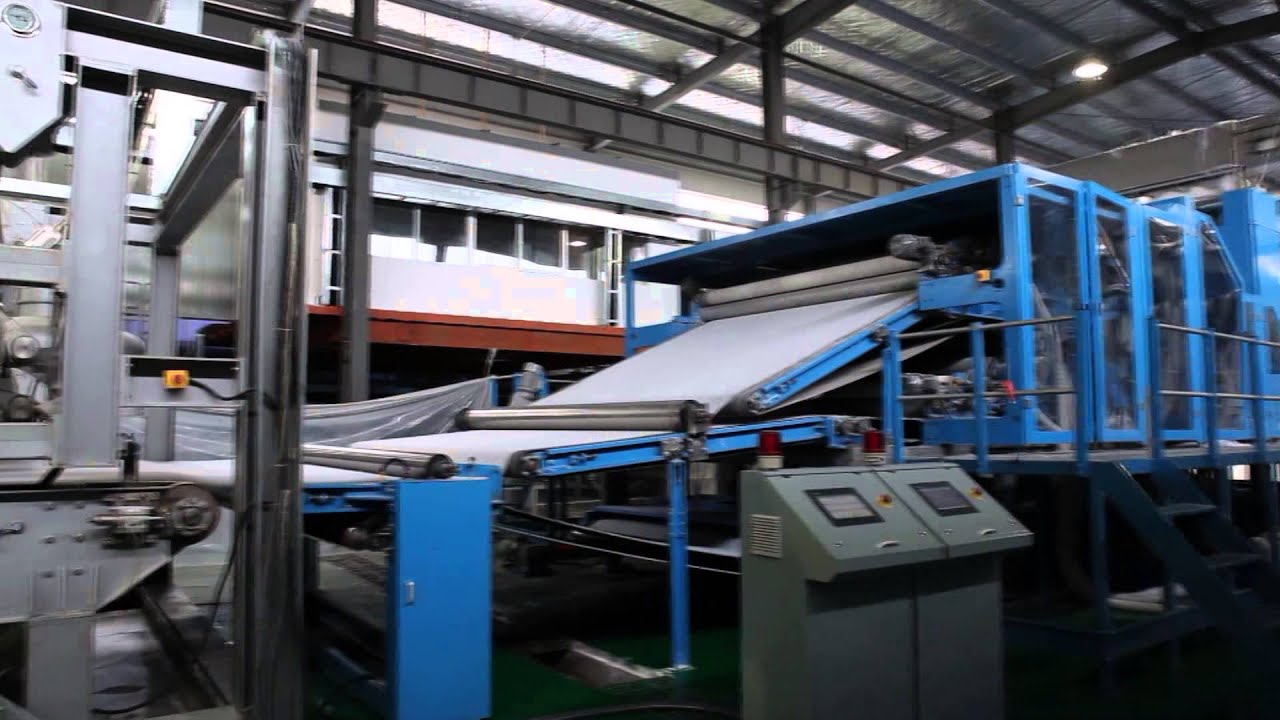 Fubang spunlace machine line - YouTube