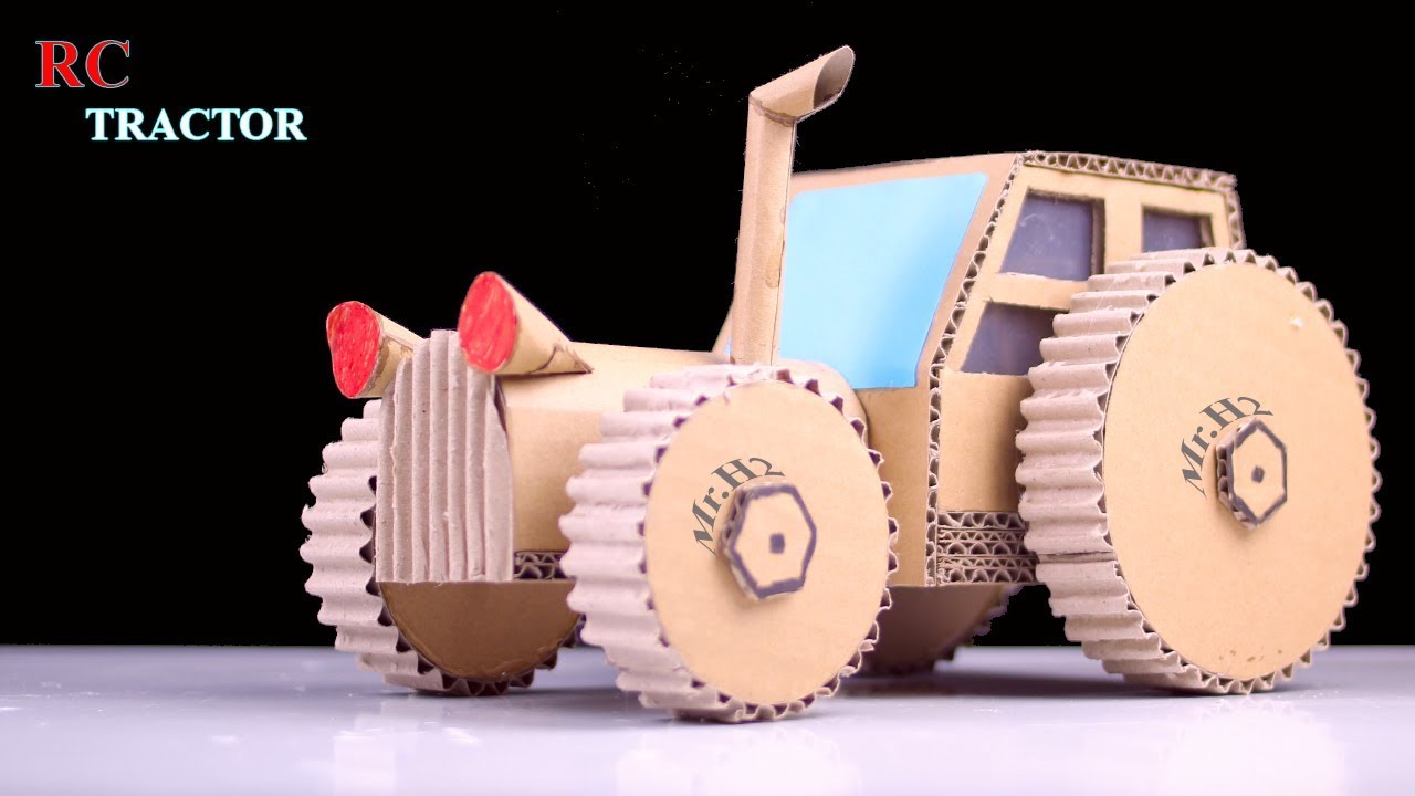 How To Make a Simple Rc Tractor From Cardboard and Motor DC - Diy toy ...