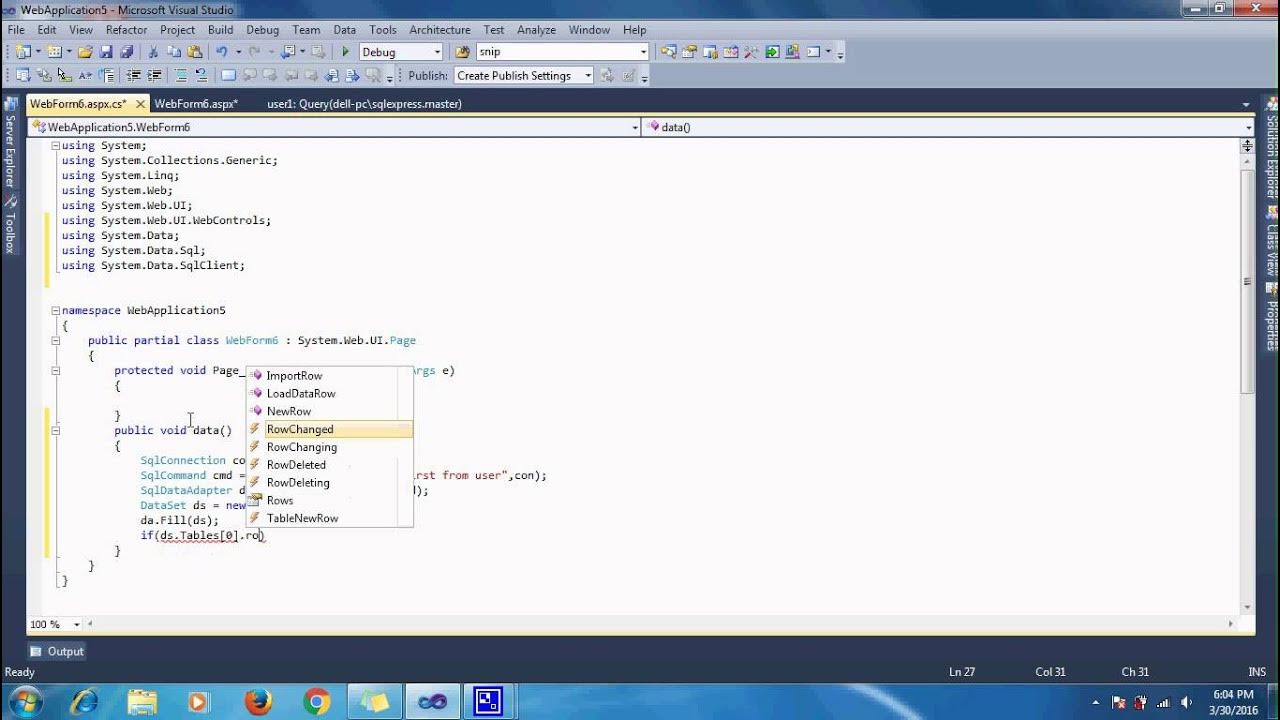 C sharp code using DataSet to retrieve the values in dropdownlist - YouTube