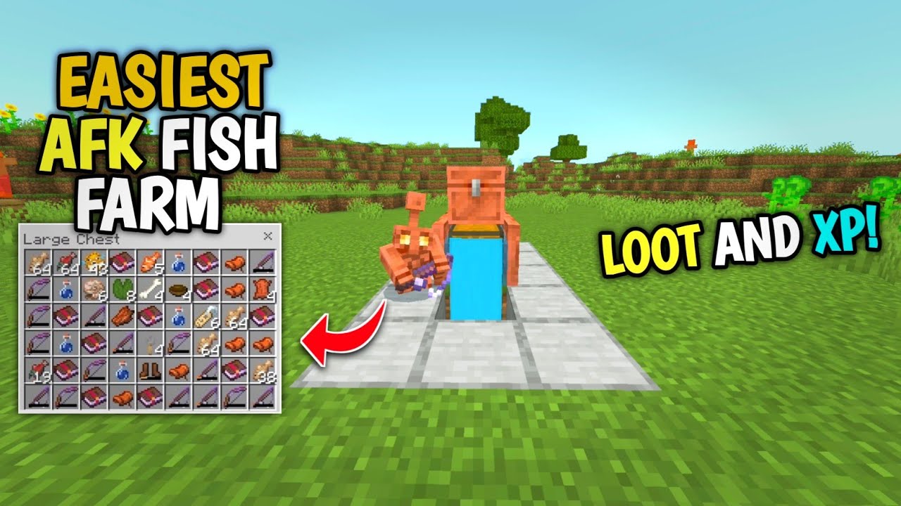 🔥 MOST EASIEST AFK Fish XP Farm for Minecraft Bedrock 1.21 (2025 ...