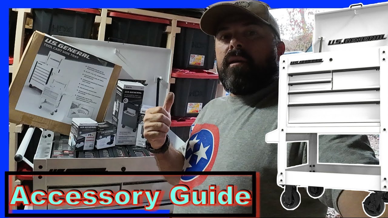 US General 5 drawer cart Accessories & side tray install guide - YouTube