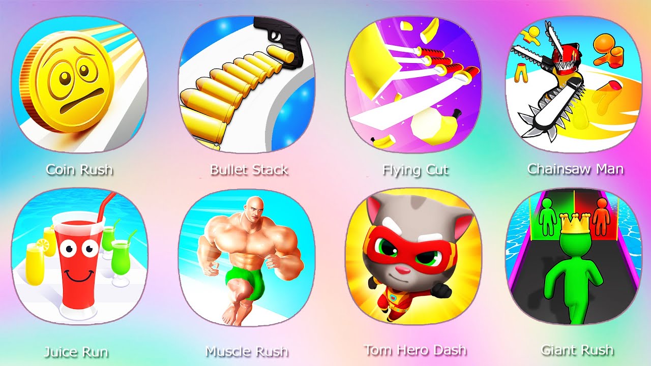 Coin Rush,Juice Run,Bullet Stack,Flying Cut,Chainsaw Man,Muscle Rush ...