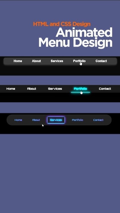 🪄Animated Menu Design | HTML and CSS Design #shorts #coding #programming #htmlcss #javascript ...