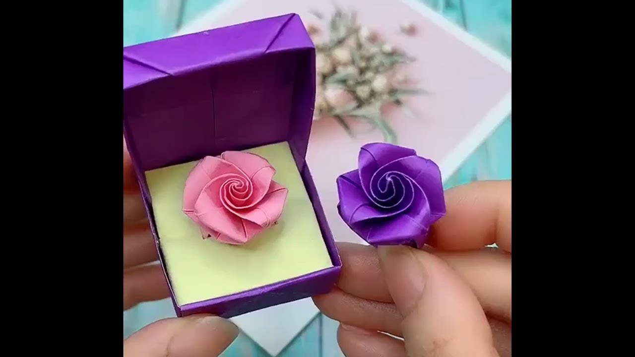 How to make beautiful Rose Ring / How to make paper things /DIY paper ...