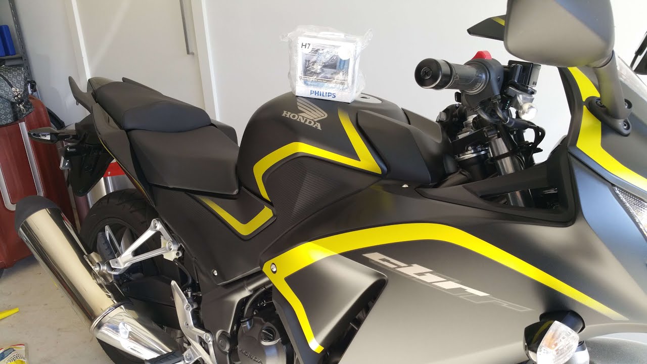 HOW TO Replace Headlights on CBR300R Honda - YouTube
