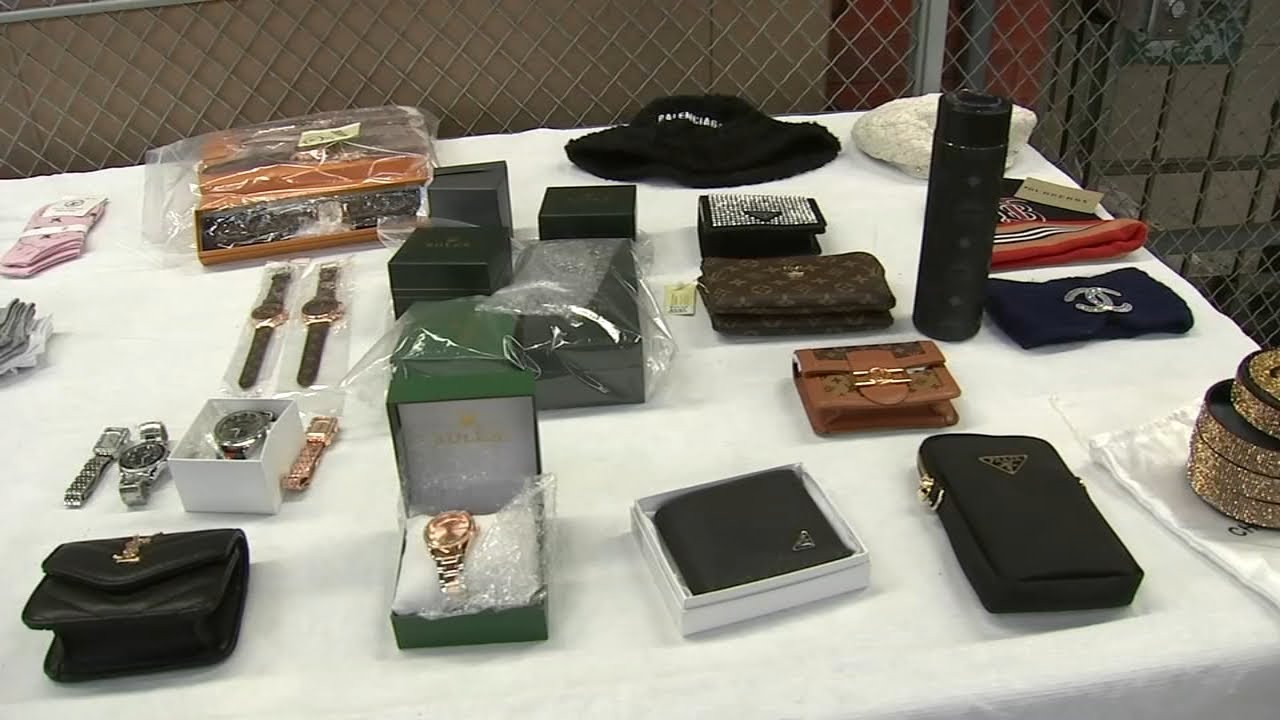 Customs officers show off seized drugs, counterfeit products - YouTube