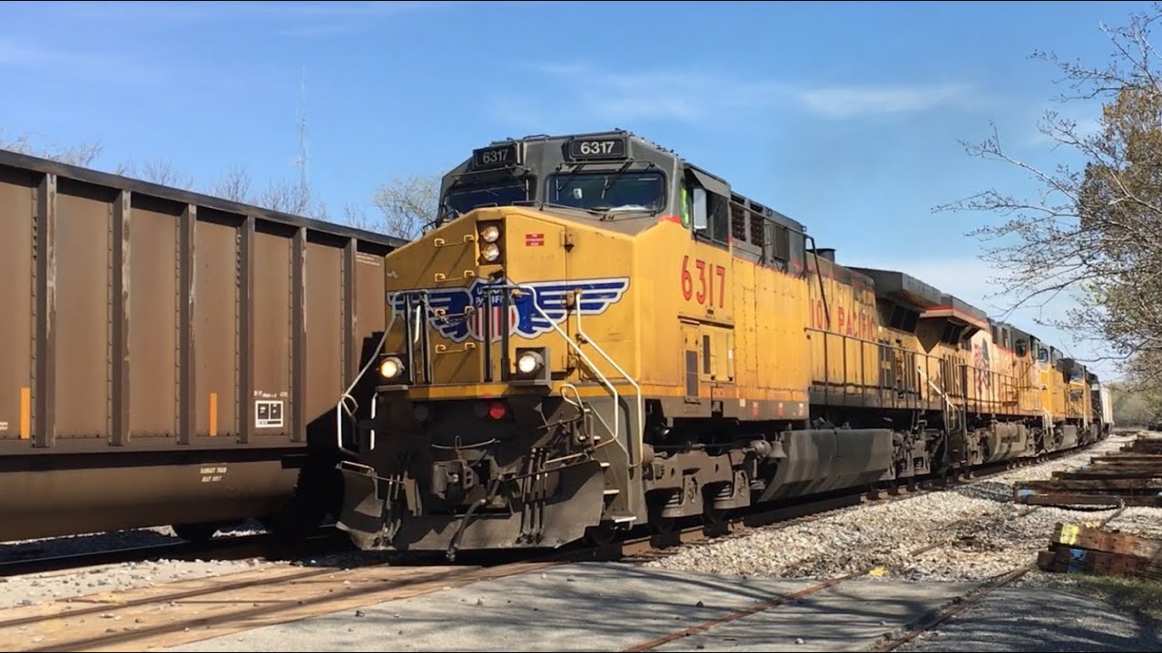 UP Grain Train 6317 - YouTube