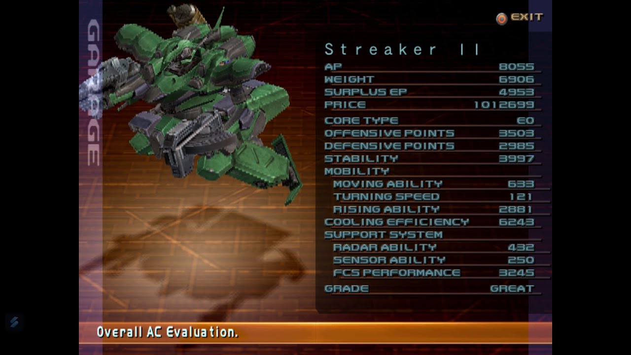 Armored Core AC Showcase - Streaker II (AC Silent Line) - YouTube