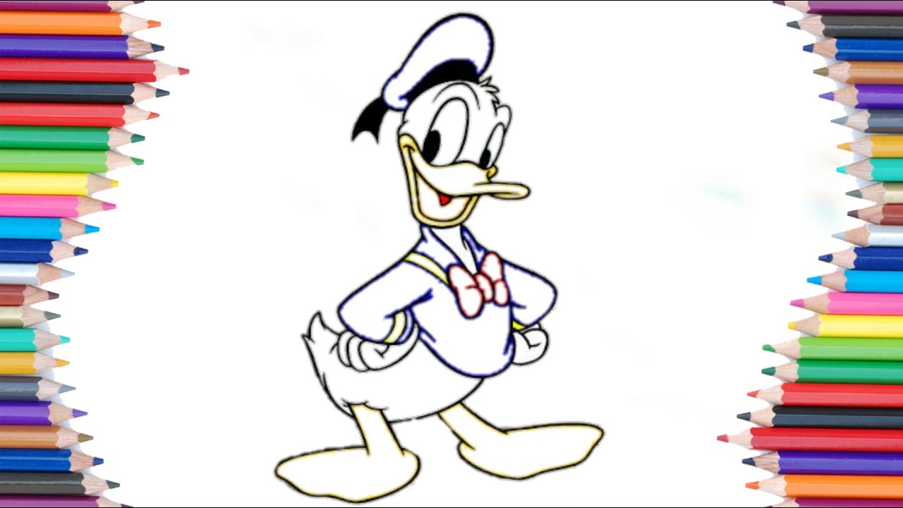 How To Draw Donald Duck-Toddlers/Easy Duck Drawing/Step-By-Step ...