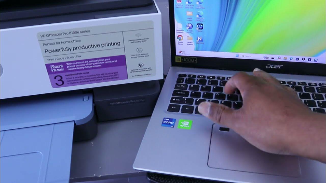 How To Setup HP Officejet Pro 8135e Printer To WIFI Direct With Phone and Computer and Print ...