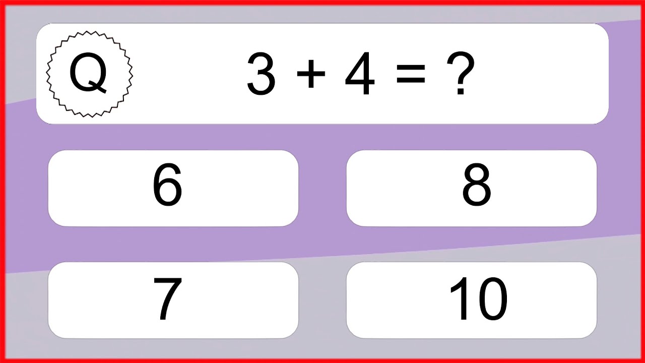 20 Addition Quiz Exercises for Kids - YouTube