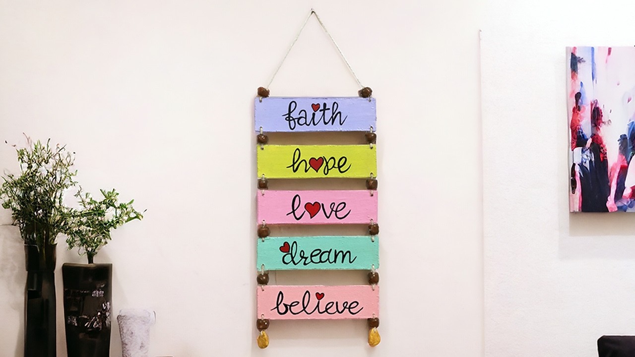 DIY POSITIVE VIBES WALL HANGING for Good Vibes Only! | #ClayKriti #diy ...