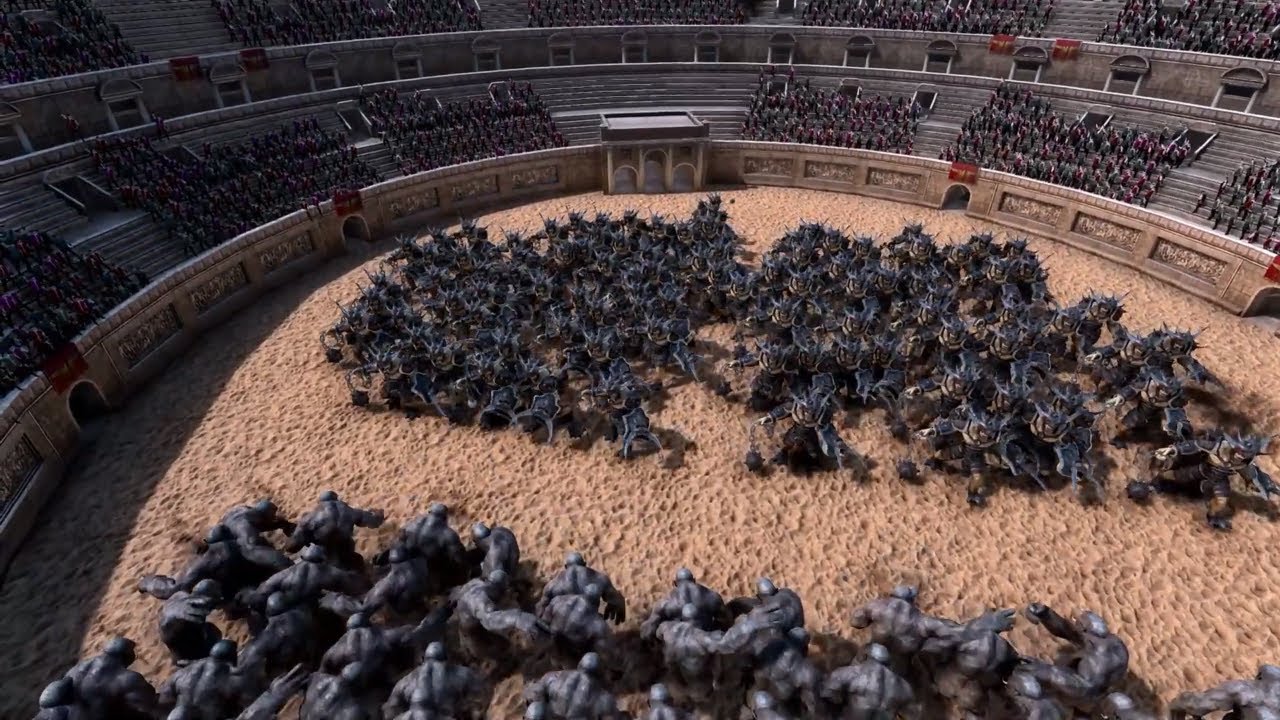100 giants cyclops vs 100 giants ogres in the colosseum - YouTube