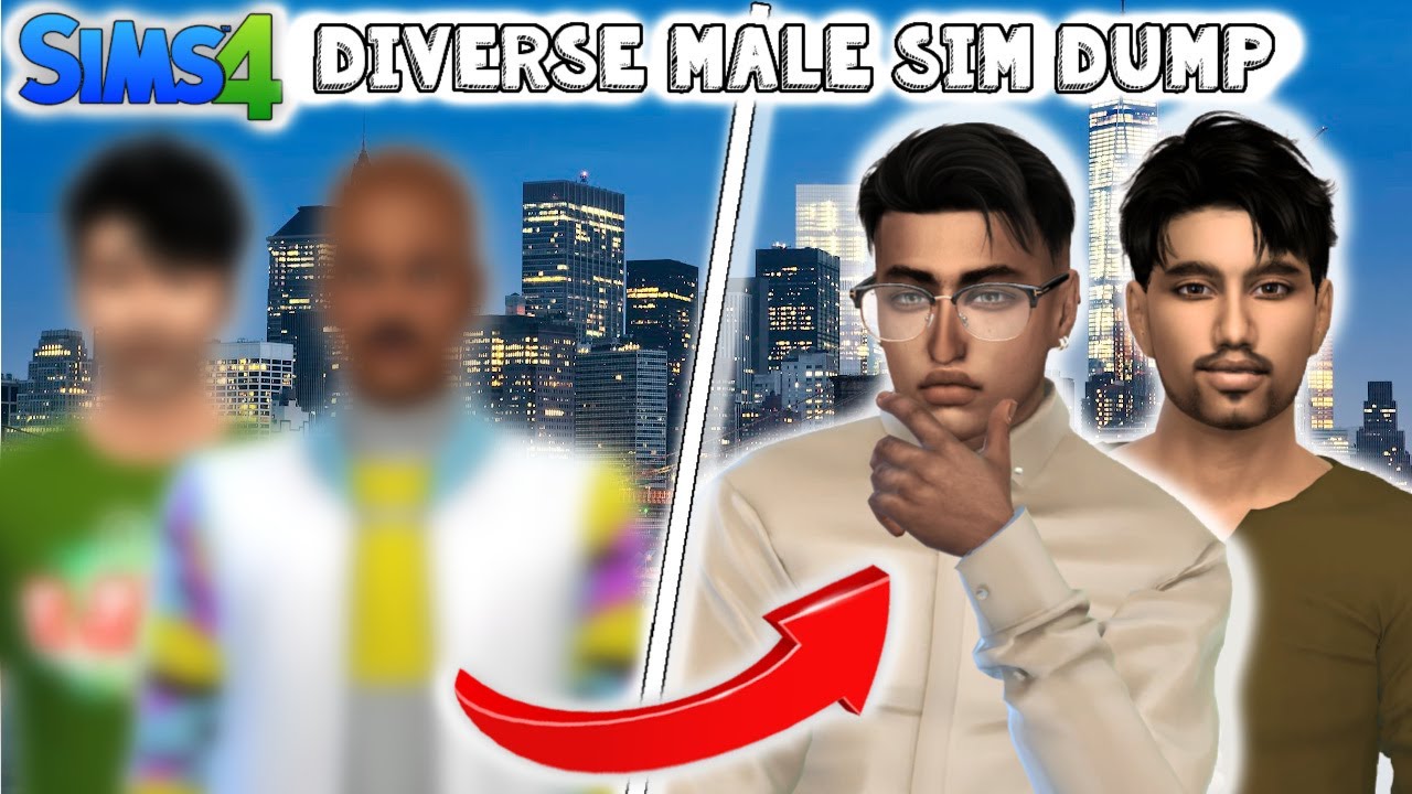 Diverse Male Sim Dump #2 - Sims 4 CAS + CC Folder & Sim Download - YouTube