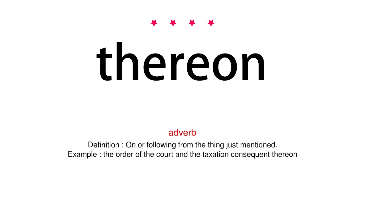 How to pronounce thereon - Vocab Today - YouTube
