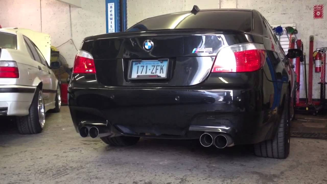 Bmw e60 M5 full dinan exhaust and pipes - YouTube