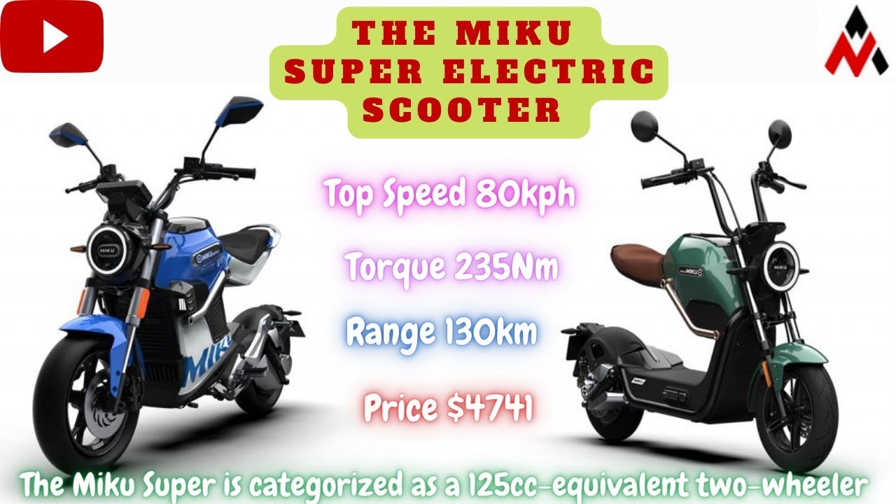 The Miku Super Electric Motorcycle | Sunra Electric Scooters | E Bike ...