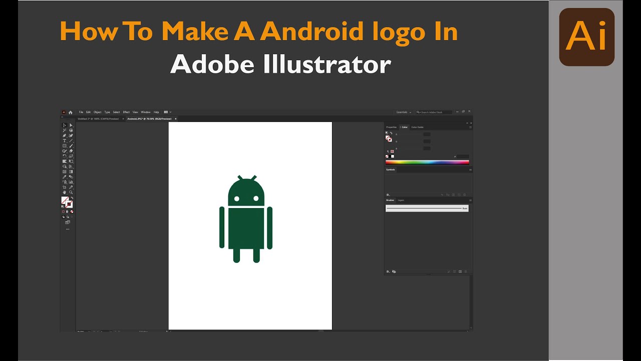 How to make a android logo in adobe illustrator. - YouTube