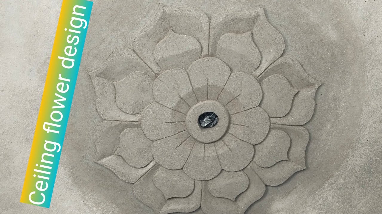 Ceiling flower design || Plaster wall flower design || Parapet flower ...