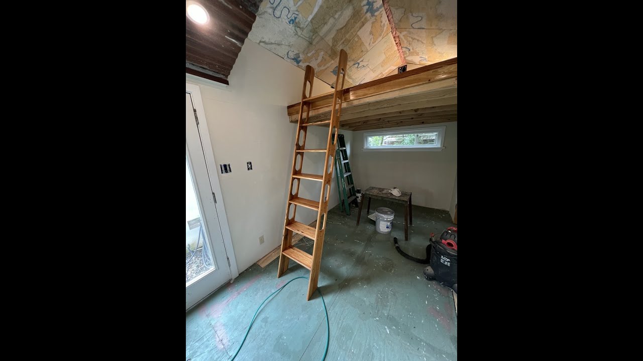Building the prettiest DIY library loft ladder for loft access in the ...