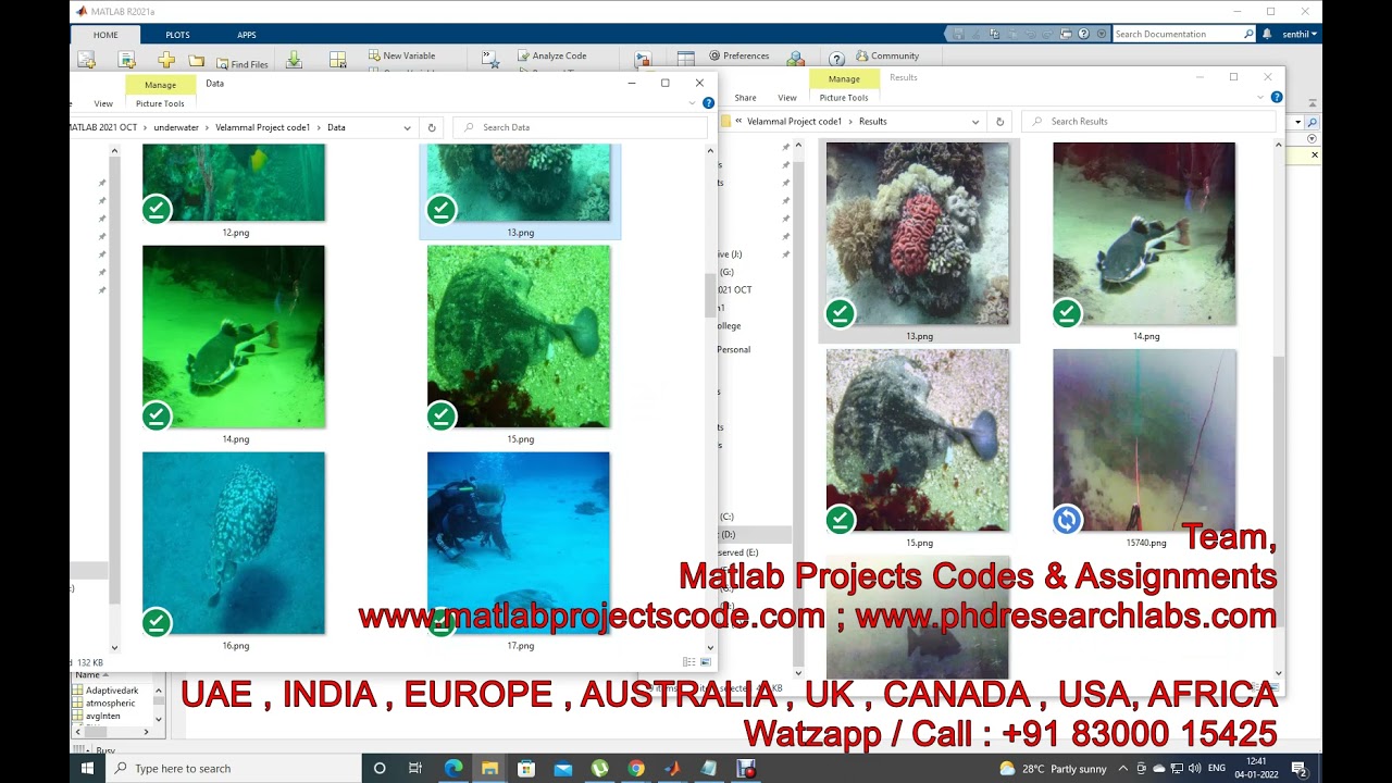 Underwater image enhancement using MATLAB image processing for different images with perfect ...