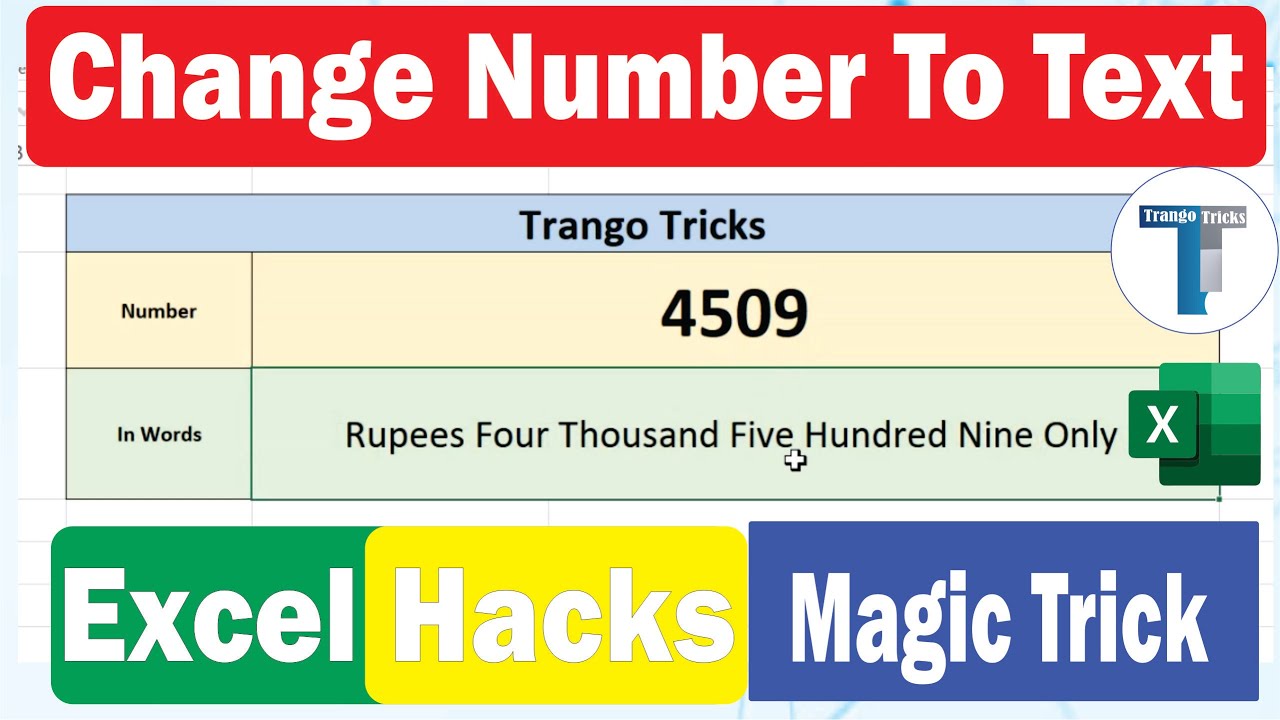 [Super Trick] Convert any number into Words (Rupee Format) in #Excel (# ...