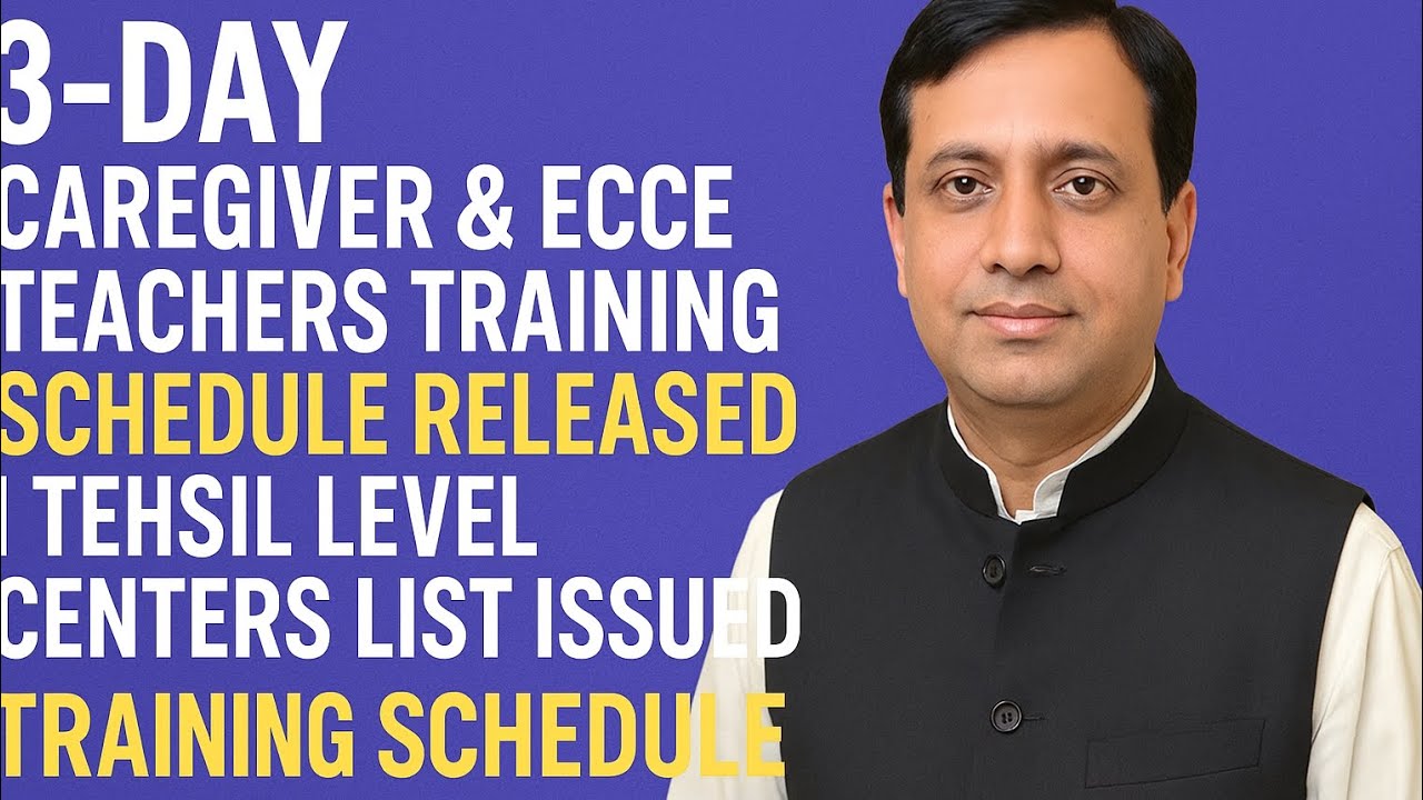 3-Day Caregiver & ECCE Teachers Training Schedule Released | Tehsil ...