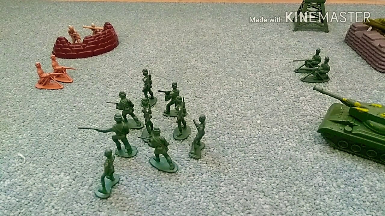 Plastic army men battle. - YouTube