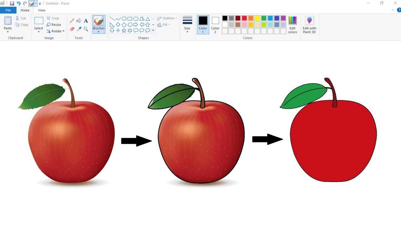 How to Trace and Draw in Ms Paint | Tracing in Ms Paint. - YouTube