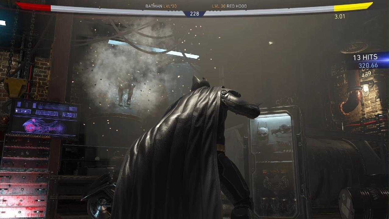 Injustice 2 Batman 18 Hit Area Transition Combo In Batcave - YouTube