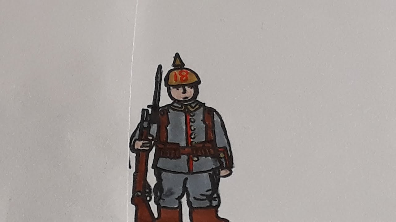 Drawing German 18th Infantry Uniform - YouTube
