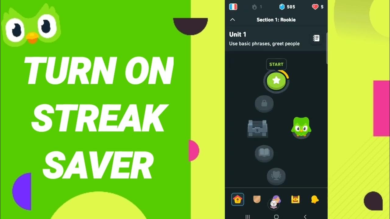 How To Turn On Streak Saver On Duolingo App - YouTube