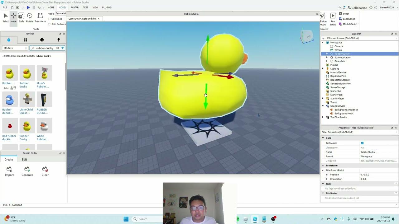 My Roblox Game Dev Playground (Part 1) - Giant Rubber Duckies - YouTube
