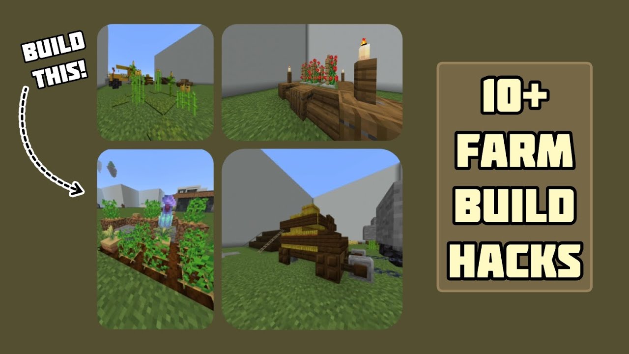 10+ Farm Build Hacks | Minecraft - YouTube