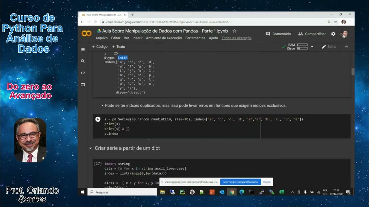 Aula 11 - 01 - Pandas - Criando e Manipulando Séries - YouTube