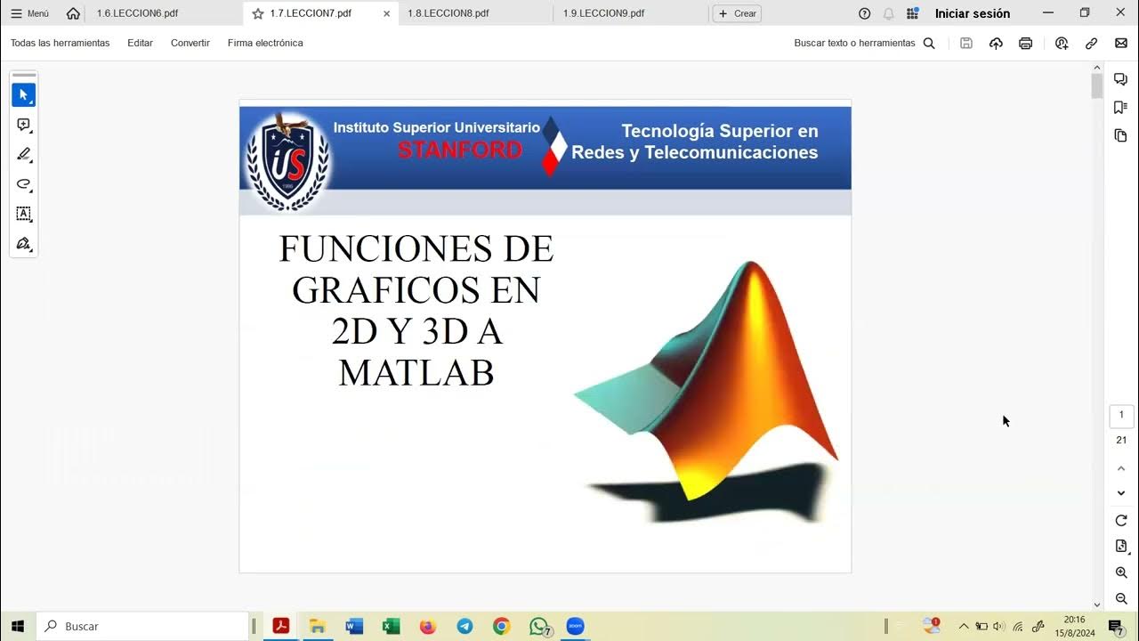 Graficos en 2D y 3D MATLAB - YouTube