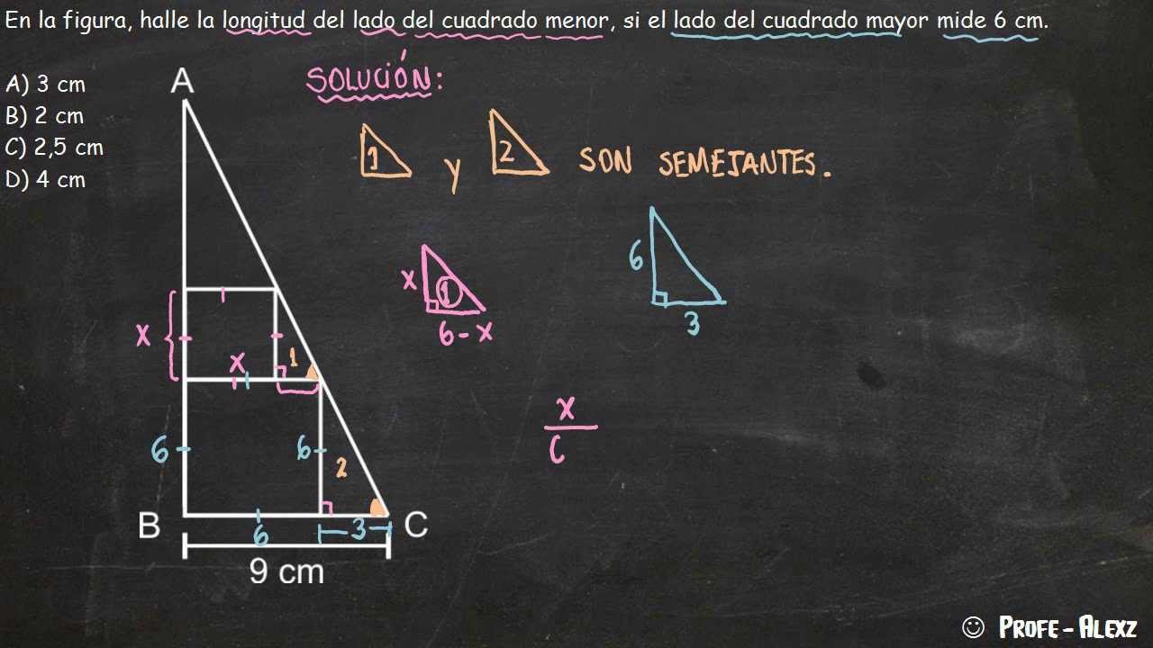 Semejanza de triangulos rectangulos problema 101 - Geometría - YouTube
